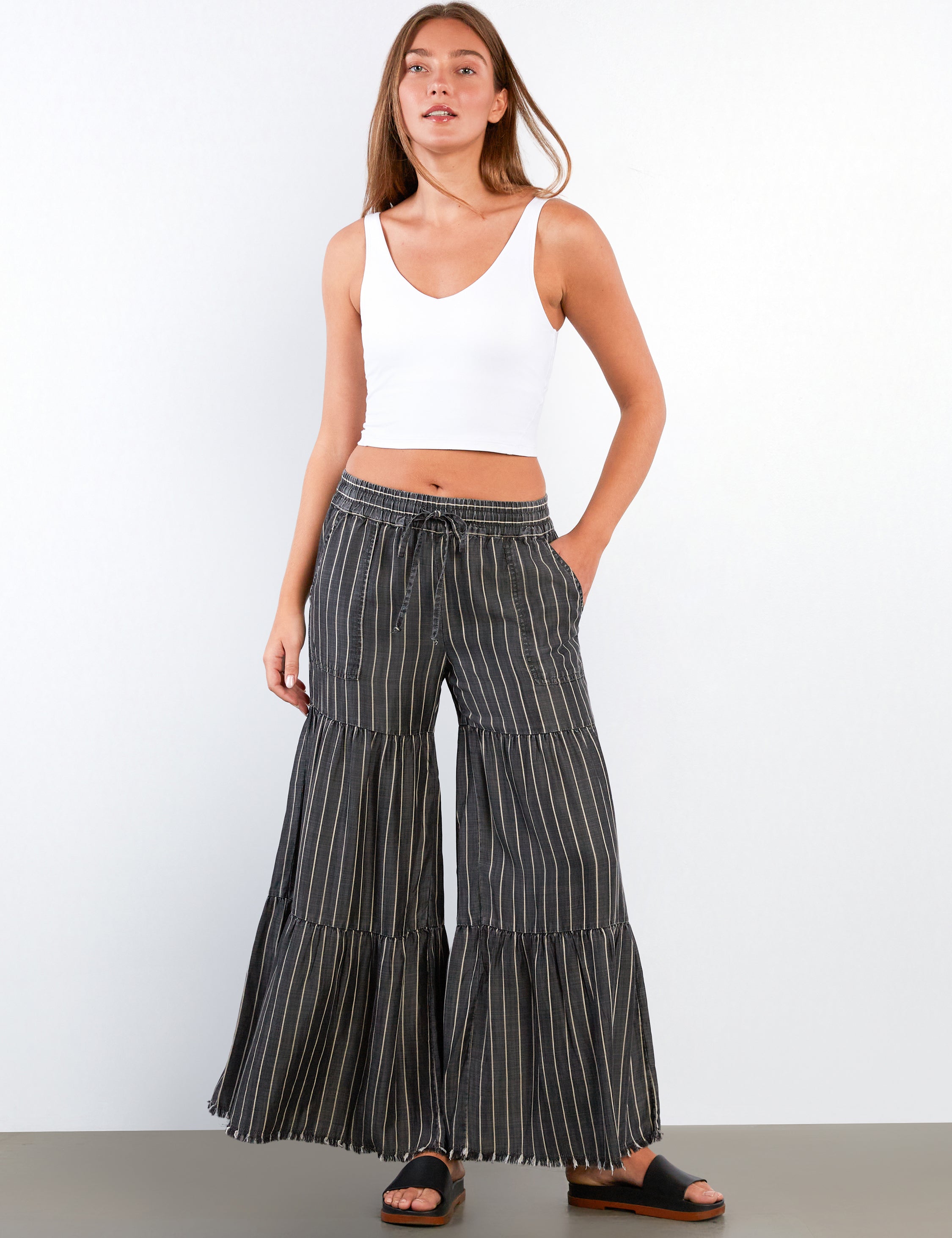 Women’s Fancy Soft Denim Drawstring Waist Pants – Billy T – billytshop