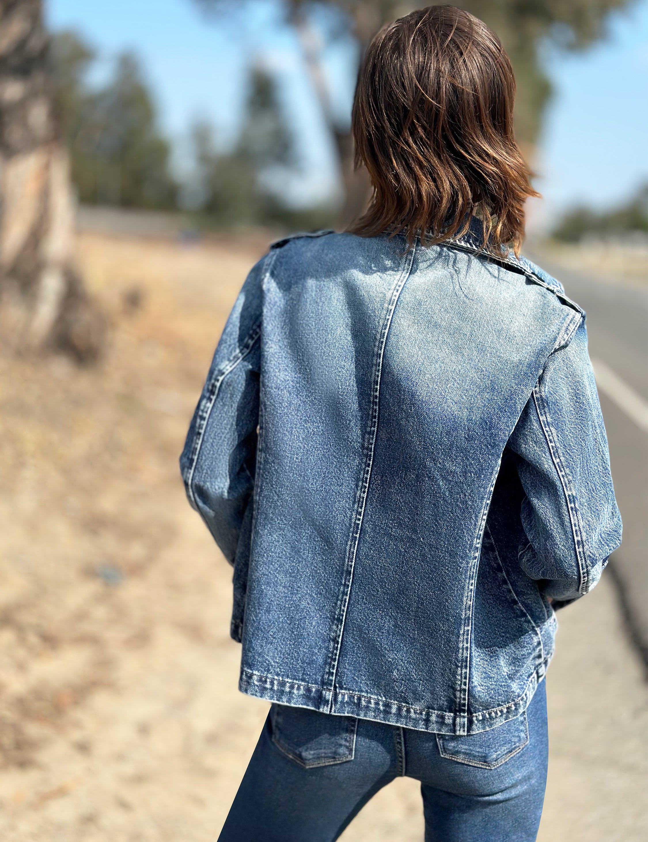 Women’s Denim 70s Style Peacoat – Billy T – billytshop