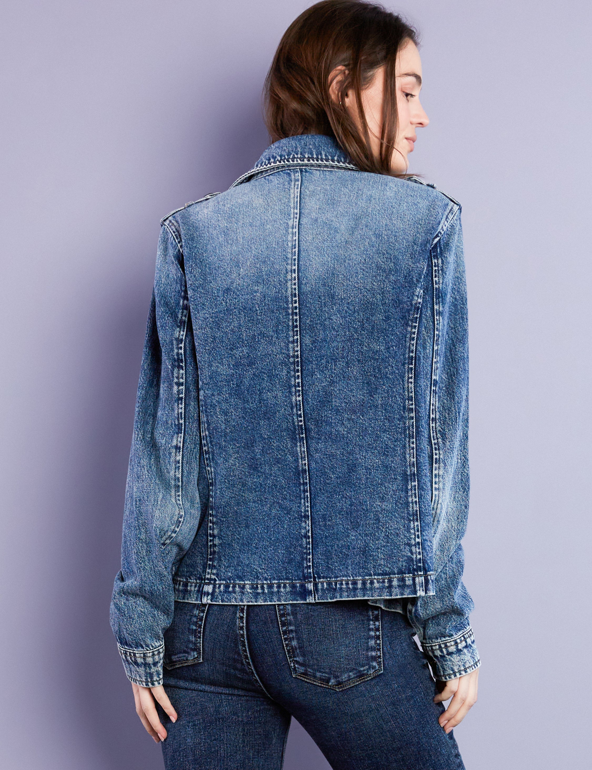 Women’s Denim 70s Style Peacoat – Billy T – billytshop