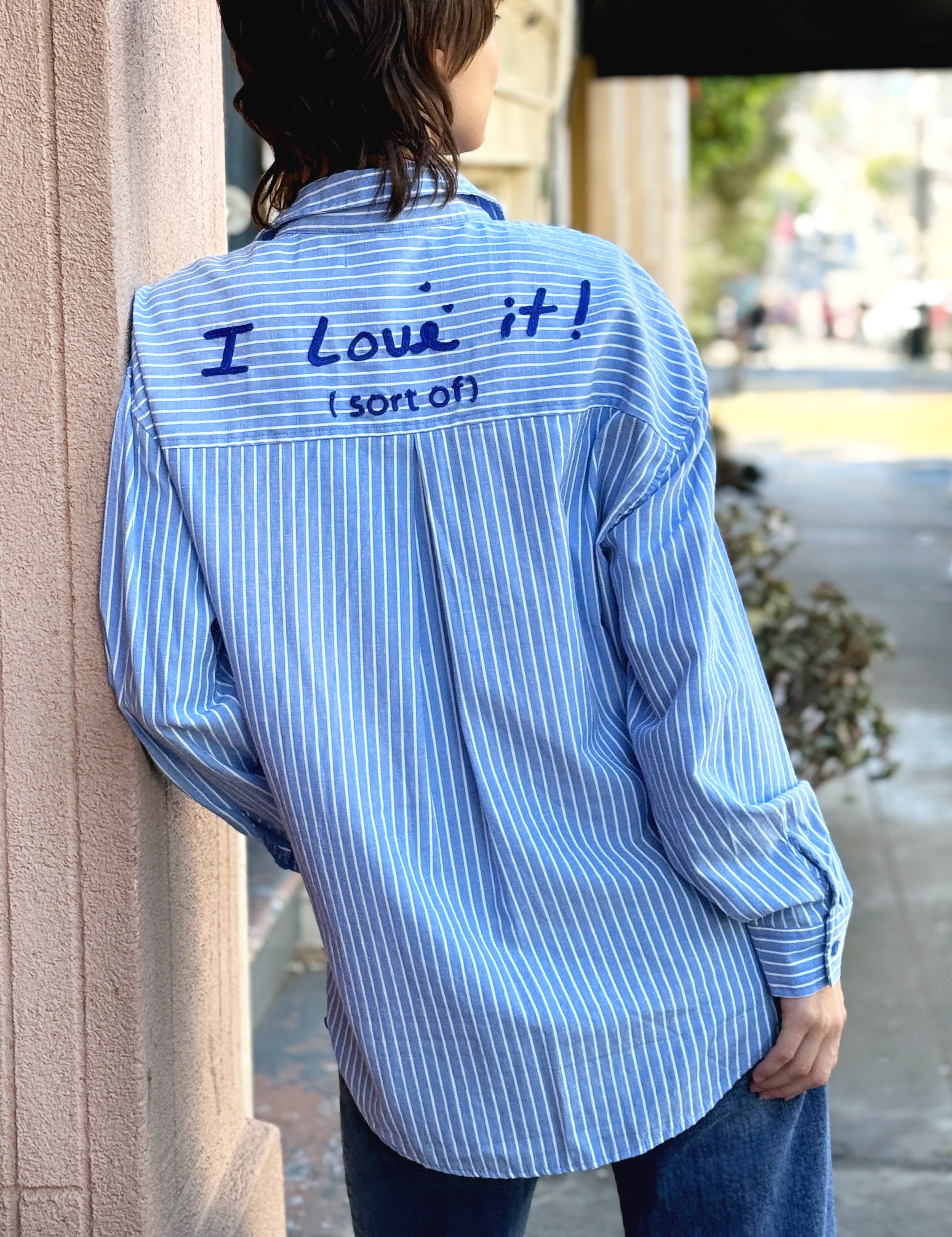 Women’s I Love It Embroidered Oversized Shirt – Billy T – billytshop