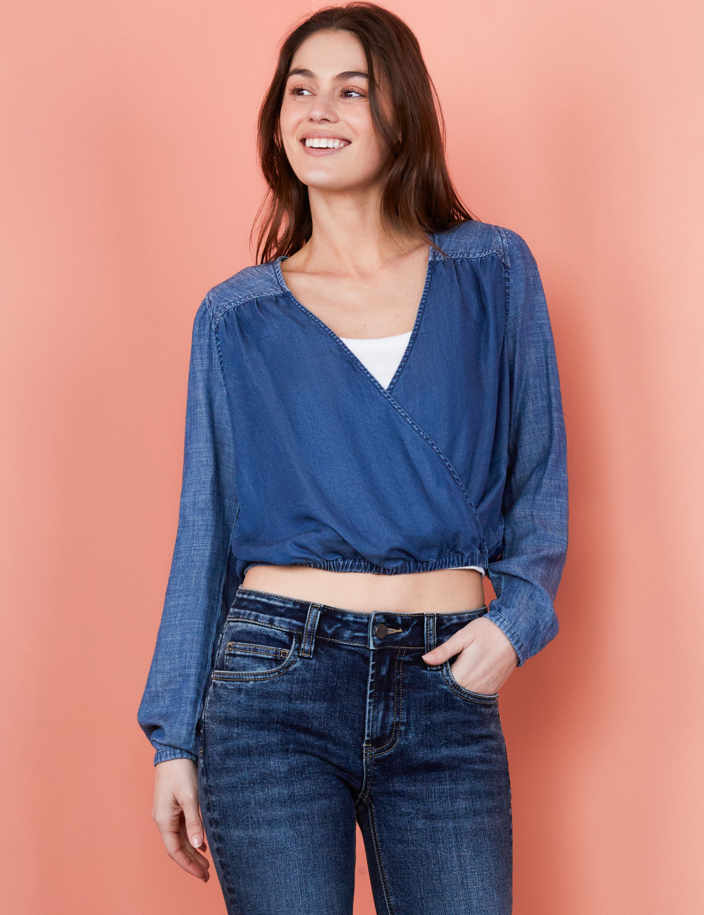 Denim Cross-Front Shirt – billytshop